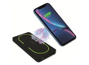 8717809201683 - ProUser Wireless Powerbank 10000 mAh Quick Charge 30 Power Delivery 30 Li-Ion Schwarz-Grün gleichzeitiges Laden und Entladen Statusanzeige