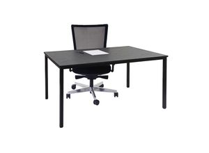 4057651425153 - Schreibtisch Petrila Konferenztisch Bürotisch Seminartisch 120x80cm MDF ~ schwarze Eiche-Optik