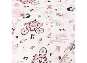 4058896365082 - Baumwollstoff „Prinzessin“ rosa schwarz weiß