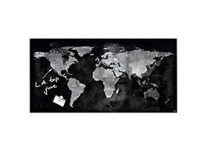 4004360836060 - SIGEL Glas-Magnettafeln Glastaf 91x46cm World-Map 910 x 460 cm Tempered Glas Rückseite Metall Schwarz