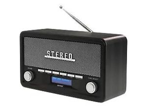 5706751054792 - DAB Radio - Modell 2023 - Retro-Radio - Bluetooth - DAB+  FM - dimmbar - Batterien & Netz - DAB18 - Dunkelgrau