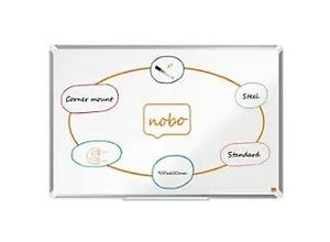 5028252608275 - nobo Whiteboard Premium Plus Stahl nanobeschichtet magnethaftend B 900 x H 600 mm inkl abnehmbarer Stiftablage und 1 Boardmarker