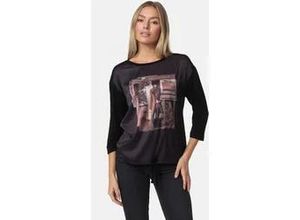 4052826000098 - Langarmshirt DECAY Gr M schwarz Damen 65% Viskose 35% Polyester bedruckt Shirts mit tollem Frontprint