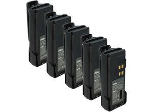 4068201569647 - Vhbw - 5x Akku kompatibel mit Motorola DP4400 DP4400E DP4401e DP4401 DP4600 Funkgerät Walkie Talkie (3000 mAh 72 v Li-Ion) + Gürtelclip