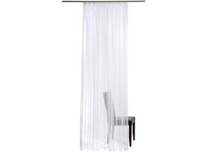 4043343585601 - Gardine Glendale Gr 1 weiß Gardinen 145cm Kräuselband 300cm Polyester Kräuselgardine weiß transparent Makrame Wohnzimmer Schlafzimmer B300cm H145cm