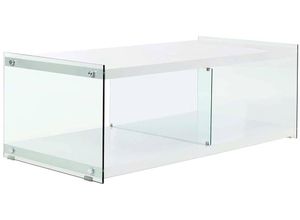 4063074092889 - TV-Schrank KAYOOM TV-Tisch Elementary eckige Form viel Ablagefläche weiß B120cm H45cm T60cm Schränke TV-Tisch gehärtetes Glas pflegeleicht