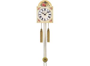 4037445133617 - Pendelwanduhr AMS H835 bunt Wanduhren B H L 25cm x 12cm x 34cm QuarzuhrHolzgehäuseEsszimmerWohnzimmerMade in Germany