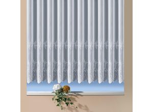 4005385823592 - Gardine WECKBRODT Potsdam Gardinen Gr 225 cm Kräuselband 300 cm weiß Gardinenstore Kräuselband Gardine Store halbtransparent Voile echte Stickerei Bordüre Kante gebogt