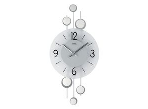 4037445142923 - Wanduhr AMS 9388 silber (silberfarben) Wanduhren B H L 5cm x 47cm x 23cm QuarzuhrWohnzimmerEsszimmerKücheArbeitszimmerBüroFlur