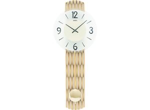 4037445161009 - Pendelwanduhr AMS gold (goldfarben) Wanduhren B H L 23cm x 6cm x 62cm QuarzuhrHolzgehäuseEsszimmerWohnzimmerMade in Germany