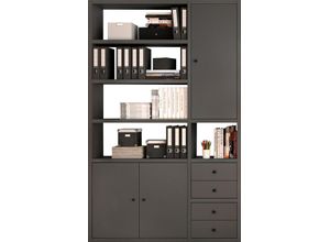 4044341246419 - Regal FIF MÖBEL TORO Regale Gr B H T 140 cm x 2212 cm x 332 cm grau (grau matt) Standregal Büroregal Bücherregal Standregale