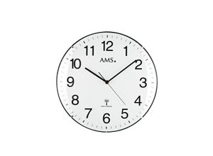 4037445152151 - Funkwanduhr AMS F5960 Wanduhren Gr Ø 32cm weiß Wanduhr Ø 32 cm gute Ablesbarkeit Schlafzimmer Wohnzimmer Küche