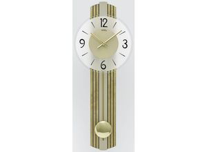 4037445159709 - Pendelwanduhr AMS W7487 gold (altgoldfarben) Wanduhren B H L 23cm x 6cm x 62cm QuarzuhrHolzgehäuseEsszimmerWohnzimmerMade in Germany