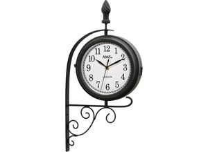 4037445150973 - Wanduhr AMS W9433 schwarz Wanduhren B H L 24cm x 9cm x 54cm QuarzuhrWohnzimmerEsszimmerKücheArbeitszimmerBüroFlur