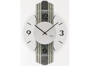 4037445159853 - Wanduhr AMS W9675 grau Wanduhren B H L 27cm x 5cm x 38cm Made in GermanyHolzWohnzimmerEsszimmerKücheArbeitszimmerFlur