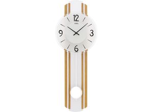 4037445158818 - Pendelwanduhr AMS W7232 braun (eichefarben) Wanduhren B H L 23cm x 7cm x 64cm QuarzuhrHolzgehäuseEsszimmerWohnzimmerMade in Germany