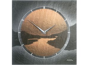 4037445153820 - Wanduhr AMS W9513 rosa (bronzefarben schwarz) Wanduhren B L 30cm x 30cm Made in GermanySchieferWohnzimmerEsszimmerKücheArbeitszimmer