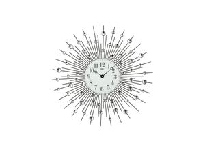 4037445142732 - Wanduhr AMS 9380 silber (silberfarben) Wanduhren Ø 60cm QuarzuhrWohnzimmerEsszimmerKücheArbeitszimmerBüroFlur