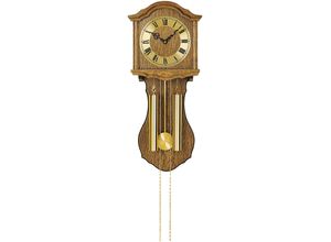 4037445133204 - Pendelwanduhr AMS H248 4 braun (eichefarben) Wanduhren B H L 27cm x 11cm x 66cm Mechanische UhrHolzgehäuseEicheEsszimmerWohnzimmer