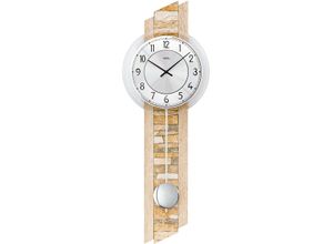 4037445153295 - Pendelwanduhr AMS W7423 braun Wanduhren B H L 8cm x 67cm x 23cm QuarzuhrHolzgehäuseEsszimmerWohnzimmer