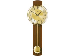 4037445131040 - Pendelwanduhr AMS W7115 1 braun (nussbaumfarben) Wanduhren B H L 22cm x 7cm x 60cm Quarzuhr Holzgehäuse BucheEsszimmerWohnzimmer