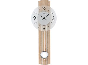 4037445151628 - Pendelwanduhr AMS W7274 braun Wanduhren B H L 23cm x 7cm x 60cm QuarzuhrHolzgehäuseEsszimmerWohnzimmer