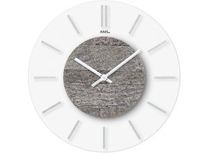 4037445159037 - Wanduhr AMS W9662 Wanduhren Gr H 4cm grau (anthrazit) QuarzuhrMade in GermanyGlasWohnzimmerEsszimmerKücheSchlafzimmer