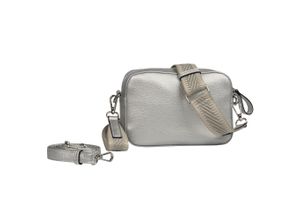 4255619923592 - Handtasche GABOR Silena Damen Gr B H T 22cm x 15cm x 7cm silber Polyurethan clean gepflegt geprägtes Muster unifarben Taschen hochwertig gewebte Gurtband und ein filigranes Logo