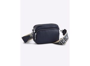 4260446539151 - Schultertasche HEINE Damen Gr B H T 19cm x 14cm x 8cm blau (marine) Baumwollmischung Metall Viskosemischung unifarben Taschen