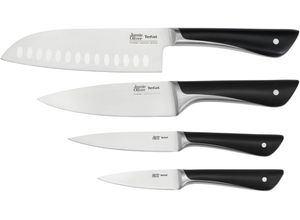 3168430341814 - Messer-Set TEFAL K267S4 Jamie Oliver Kochmesser-Sets grau (schwarz edelstahlfarben) Küchenmesser-Sets hohe Leistung unverwechselbares Design widerstandsfähiglanglebig