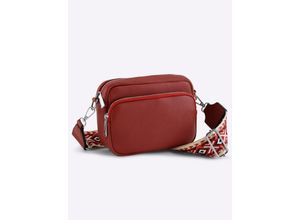 4260446539137 - Schultertasche HEINE Damen Gr B H T 19cm x 14cm x 8cm rot Baumwollmischung Metall Viskosemischung unifarben Taschen