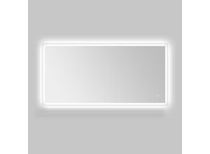 4250312123492 - LED-Lichtspiegel WELLTIME Harmony silber (siber matt) B120cm H60cm T24cm Aluminium glasspiegel Spiegel mit Lichtfarbenwechsler und Dimmschalter in verschiedenen Größen