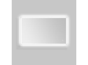 4250312123478 - LED-Lichtspiegel WELLTIME Harmony silber (siber matt) B100cm H60cm T24cm Aluminium glasspiegel Spiegel mit Lichtfarbenwechsler und Dimmschalter in verschiedenen Größen