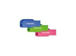 0619659153755 - SanDisk Cruzer Blade - USB-Flash-Laufwerk - 16 GB - USB 20 - Blau grÃ¼n pink (Packung mit 3)