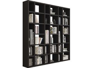 4044341226367 - Regal FIF MÖBEL TORO Regale Gr B H T 2158 cm x 2213 cm x 332 cm 33 St offene Fächer braun (schwarzbraun eiche) Bücherregal Standregal Standregale