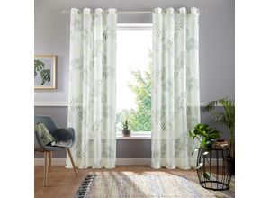 6920192965601 - Gardine MY HOME Paula Gardinen Gr 145 cm Ösen 140 cm grün Ösen Gardine Halbtransparent Voile Polyester