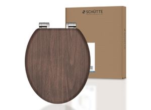 4008431091624 - MDF WC Sitz DARK WOOD Toilettendeckel mit Absenkautomatik Motiv Klobrille mit Holzkern Toilettensitz WC Deckel - Braun