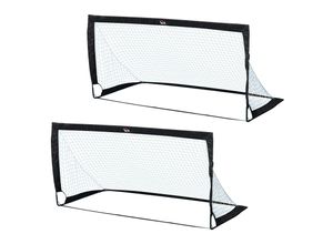 4251774974967 - Fußballtor im 2er Set schwarz weiß 90 x 86 x 89 (BxTxH) Fußballnetz Trainingstor Trainingsnetz Tor mit Netz Ballspiel