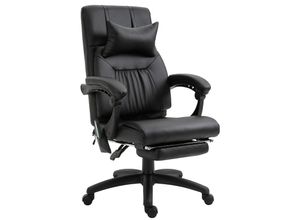 4251774913614 - Bürostuhl Massagesessel zeitgenössisches Design nüchtern und elegant Schwarz 68 x 79 x 104-112 cm (BxTxH) Massagesessel Chefsessel Drehstuhl Bürosessel