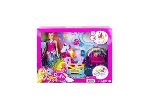 0887961914061 - Barbie Dreamtopia Prinzessin Puppe inkl Einhorn mit Farbwechsel Set mehrfarbig