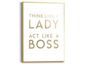 8714597574975 - Bild LADY BOSS (BHT 30x40x160 cm) BHT 30x40x160 cm gold Kunstdruck Gemälde Wandbild