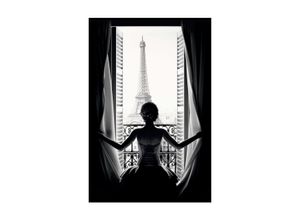 8714597587258 - Bild mit Rahmen REINDERS Paris Balcony Bilder Gr B H T 50 cm x 70 cm x 16 cm 1 St schwarz (schwarz weiß) Bilder mit Rahmen