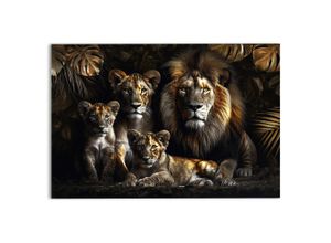 8714597662726 - Glasbild LION FAMILY (BHT 78x116x120 cm)