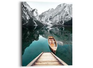 8714597625868 - Bild GLACIER MOUNTAIN LAKE (LBH 40x2x50 cm) LBH 40x2x50 cm bunt Kunstdruck Gemälde Wandbild