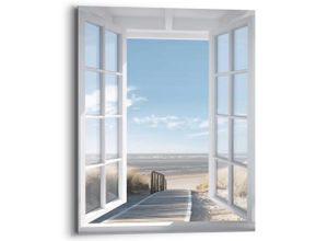 8714597625936 - Deco-Panel REINDERS Fensterblick Nordsee Bilder Gr B H T 40 cm x 50 cm x 2 cm blau Kunstdrucke