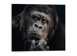 8714597626513 - Bild GORILLA THINKING (LBH 40x2x50 cm) LBH 40x2x50 cm bunt Kunstdruck Gemälde Wandbild