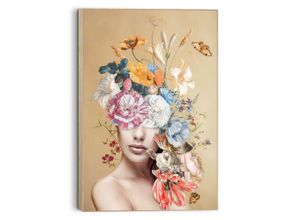 8714597637724 - Bild FLORAL LADY (BHT 60x90x3 cm) BHT 60x90x3 cm bunt Kunstdruck Gemälde Wandbild