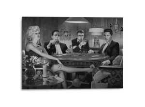 8714597635317 - Alu-Dibond-Druck REINDERS Monroe Bogart Dean Elvis Bilder Gr B H T 70 cm x 50 cm x 2 cm schwarz (schwarz weiß) Metallbilder