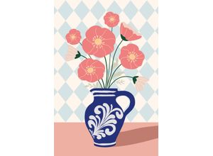 8714597639629 - Leinwandbild REINDERS Vase of Flowers Bilder Gr B H T 20 cm x 30 cm x 25 cm blau Leinwandbilder