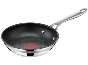 3168430318779 - Bratpfanne TEFAL Jamie Oliver Cook Smart Pfannen Gr Ø 20 cm + Höhe 5 cm silberfarben (edelstahlfarben) Bratpfannen EdelstahlAntihaftversiegelungThermo-Signalalle HerdartenInduktion